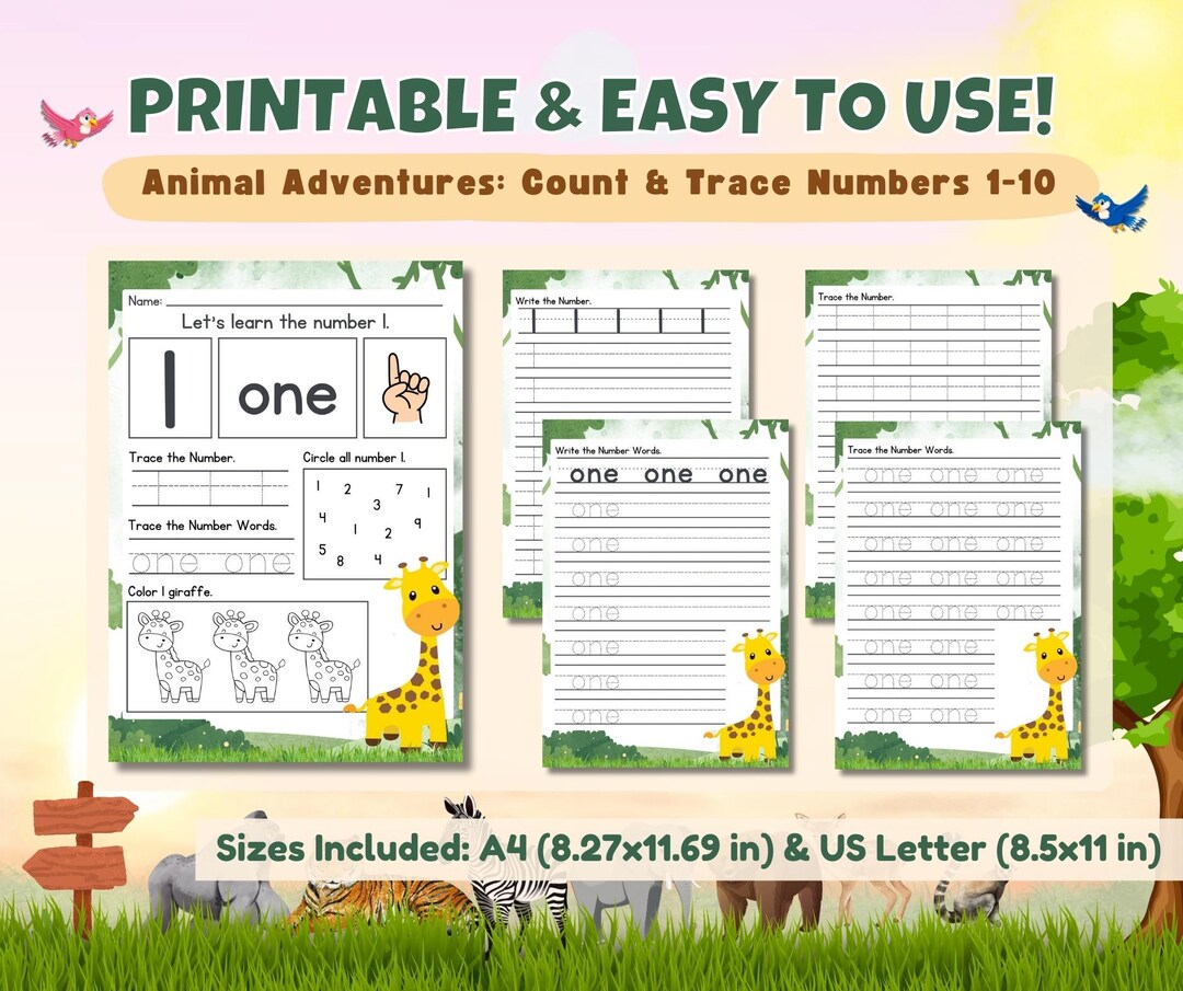 Number Tracing, Count 1-10, Learn to Count, Math Activities for ...