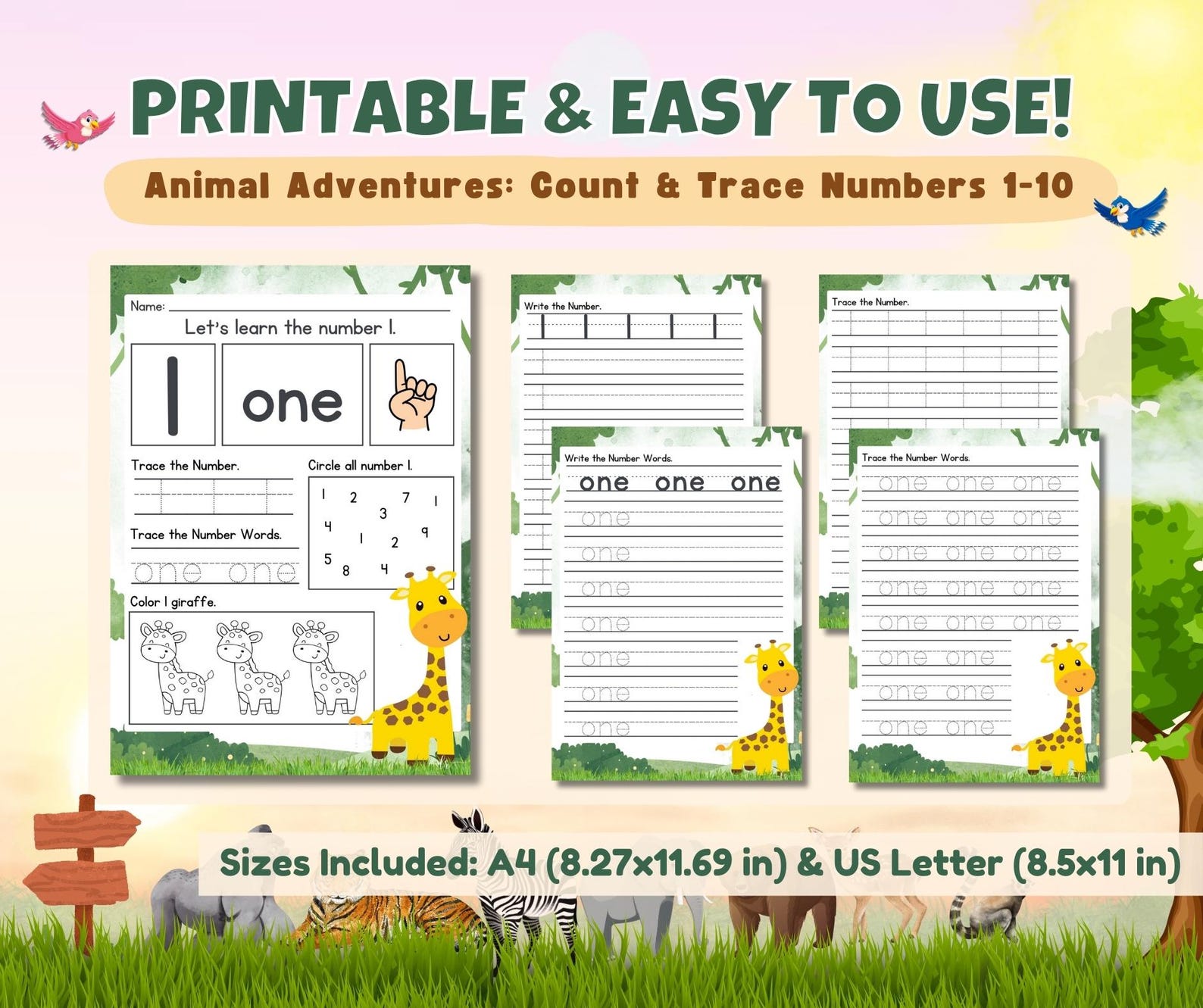 Number Tracing, Count 1-10, Learn to Count, Math Activities for ...