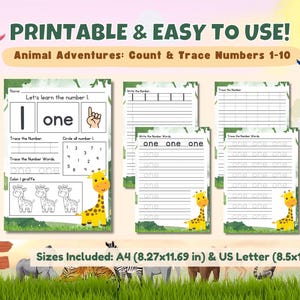 Number Tracing, Count 1-10, Learn to Count, Math Activities for ...