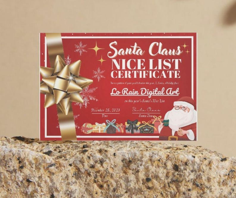 Santa Certificate, Good List Certificate, Editable Certificate Template ...