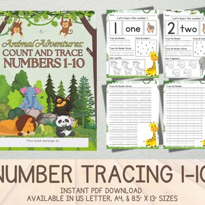 Number Tracing, Count 1-10, Learn to Count, Math Activities for ...
