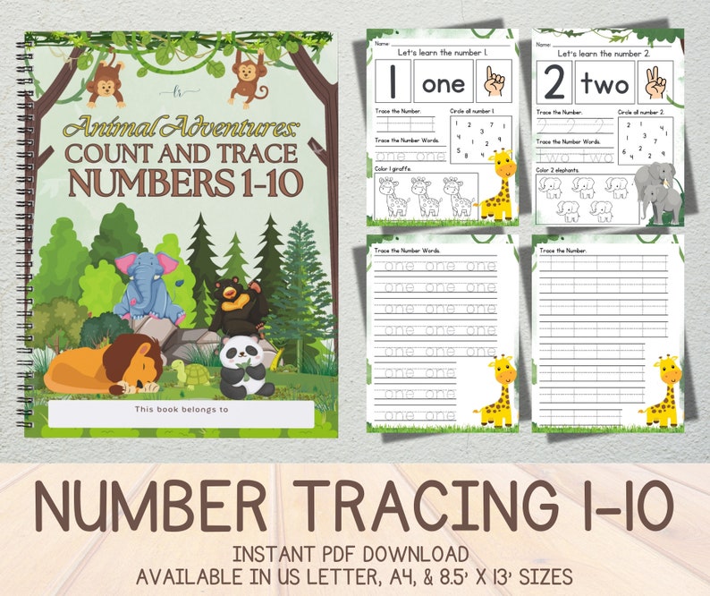 Number Tracing, Count 1-10, Learn to Count, Math Activities for ...