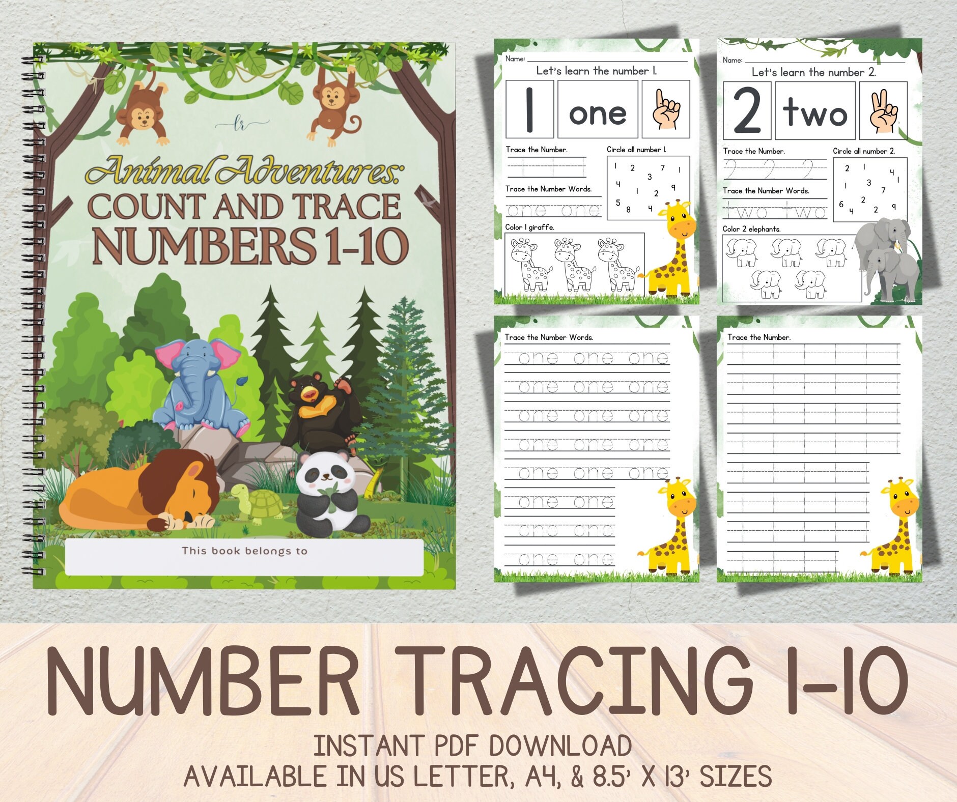 Number Tracing, Count 1-10, Learn to Count, Math Activities for ...