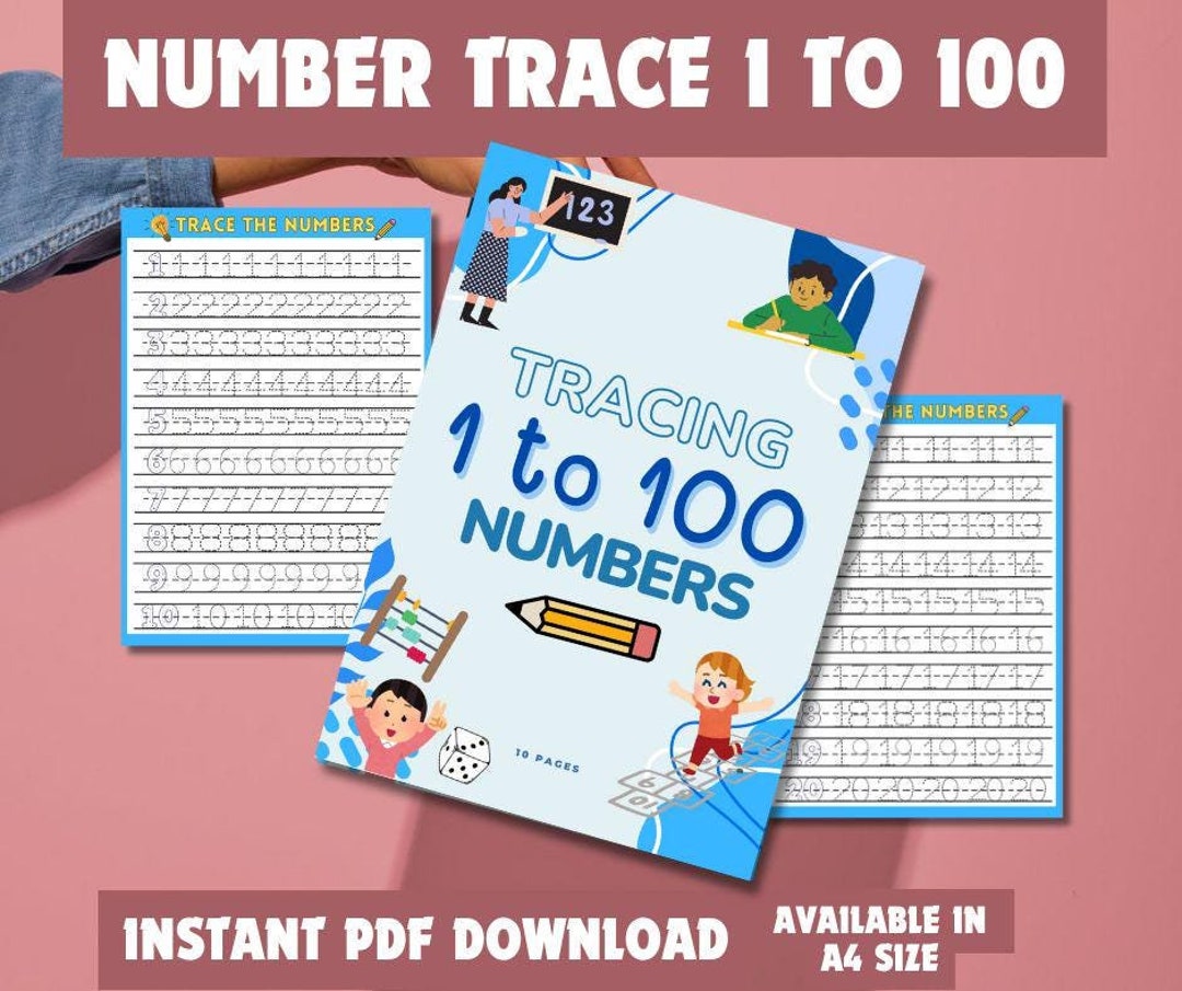 Numbers 1 to 100, Counting 100, Tracing Worksheets, Math Activities for ...