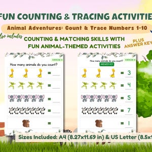 Number Tracing, Count 1-10, Learn to Count, Math Activities for ...