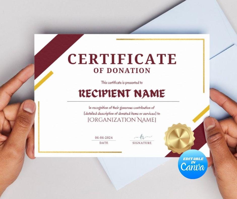 Certificate of Donation, Certificate of Appreciation, Certificate ...