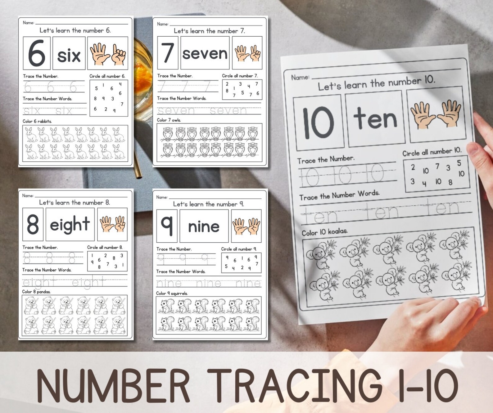 Math Activities for Preschoolers, Number Tracing Worksheets, Numbers 1 ...