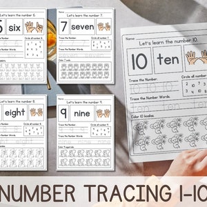 Math Activities for Preschoolers, Number Tracing Worksheets, Numbers 1 ...