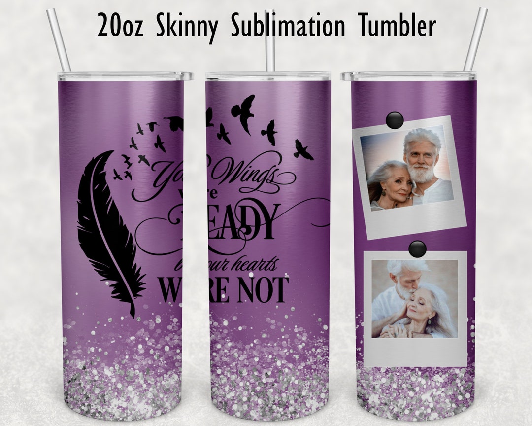 Purple Memorial Two Picture, 20 Oz Skinny Tumbler, Memorial Sublimation ...