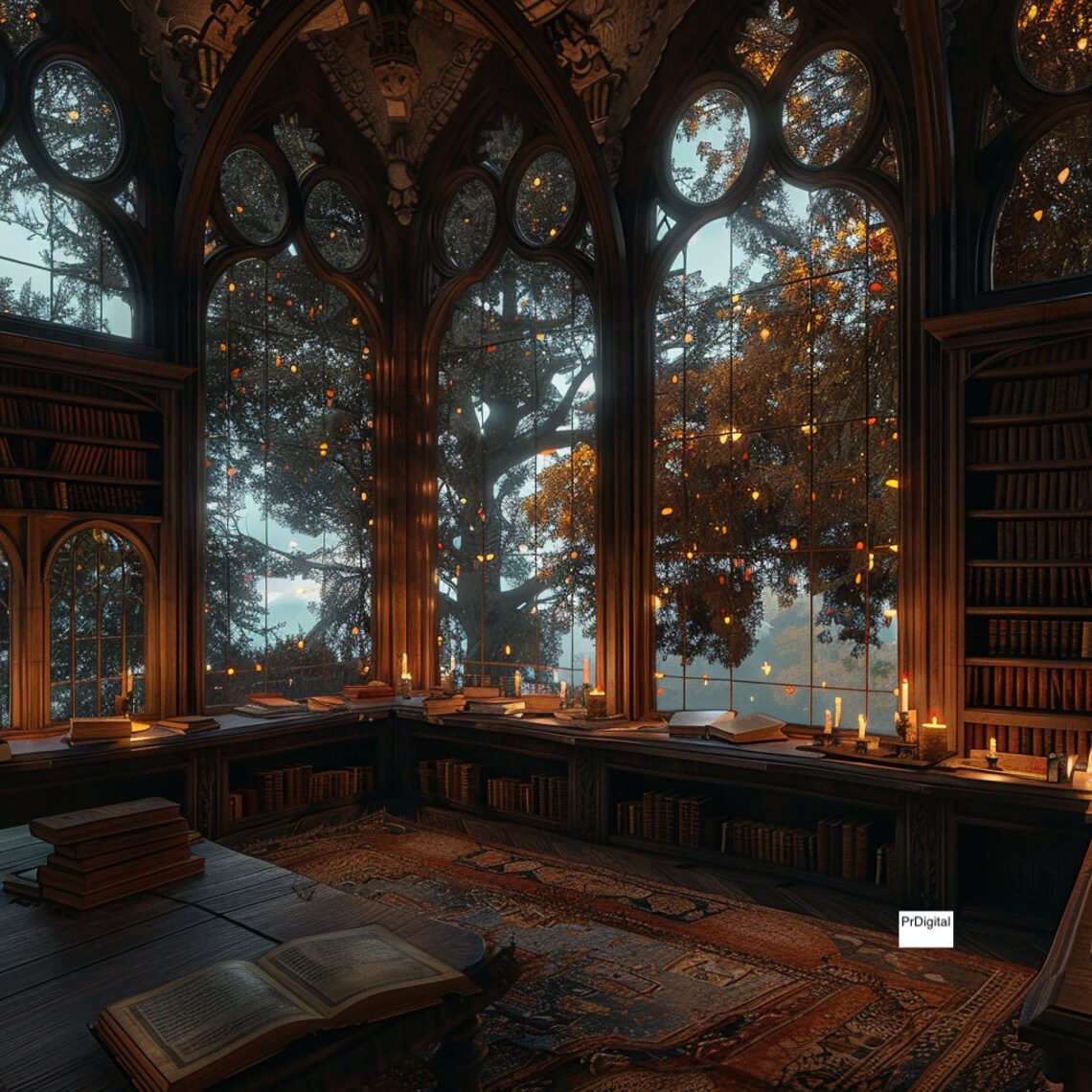 DIGITAL Enchanted Elven Library - Etsy