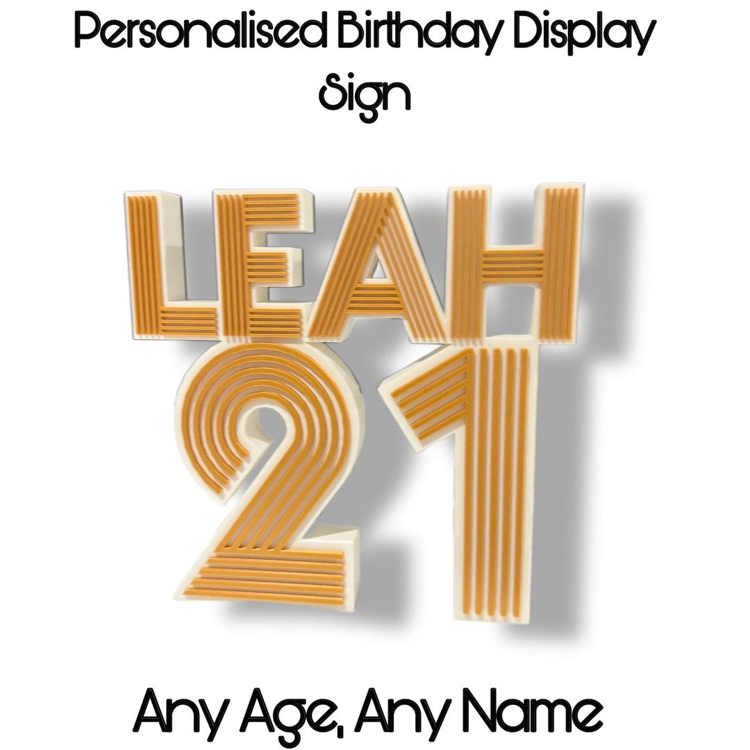 Custom 3D Name and Age Sign – Personalized Birthday Decor and Gift – 3D ...