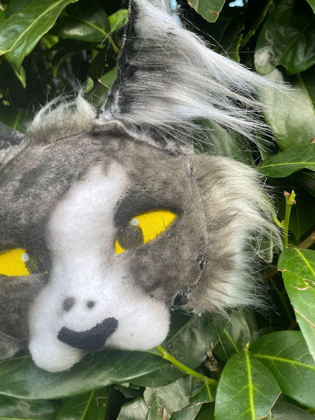 Therian Mask Cat Dark Gray // Therian Dark Gray Cat Mask - Etsy