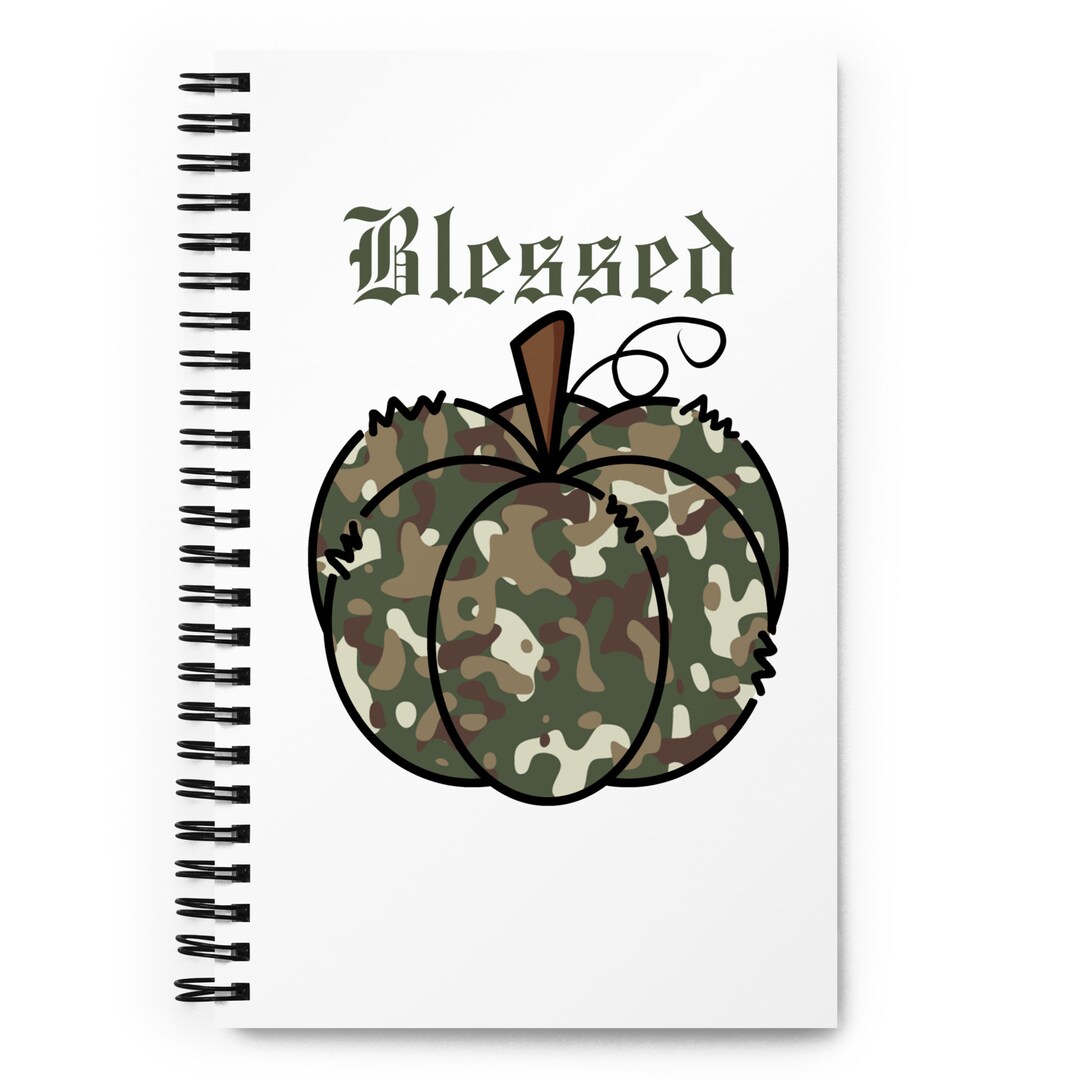 Blessed Camo Spiral Notebook, Green Camouflage Notebook, Camouflage ...