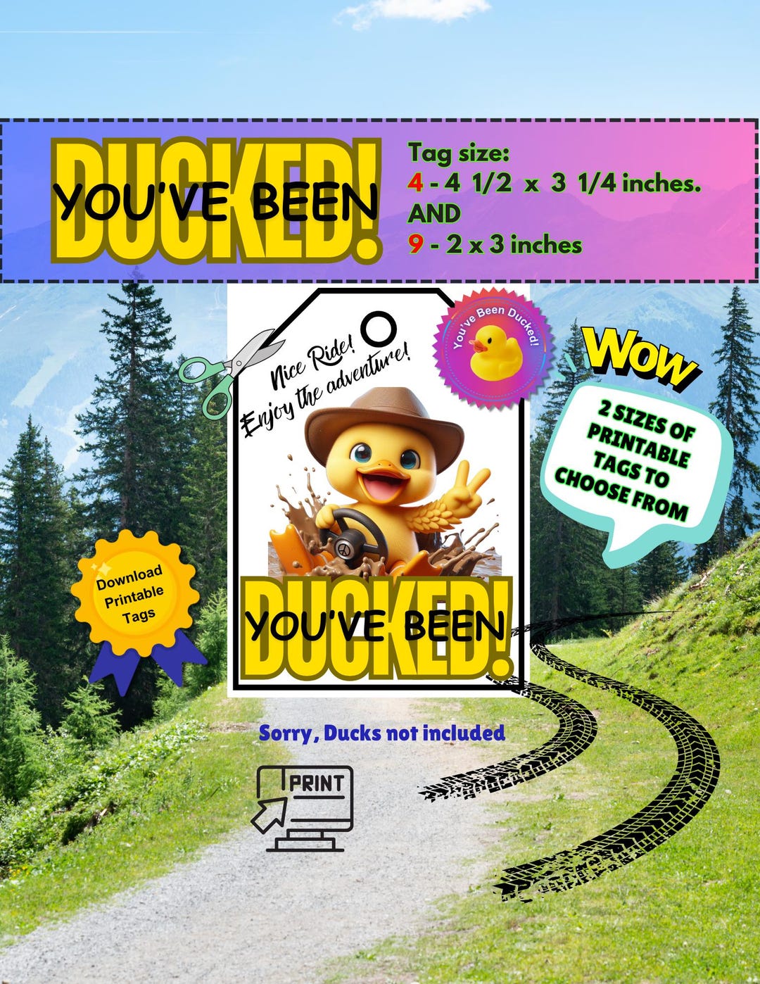 You've Been Ducked-yellow Duck Cards-brown Hat Wheeler Theme-pdf ...