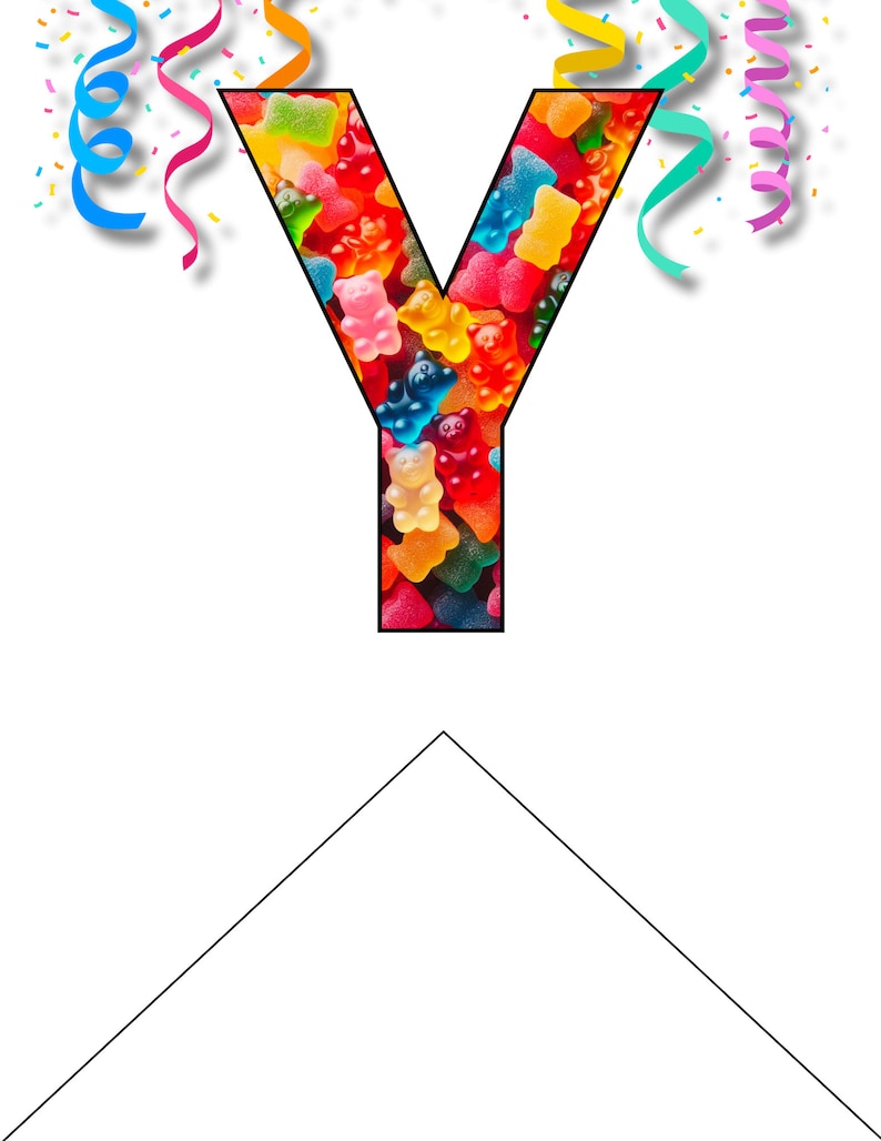 Gummy Bear Happy Birthday Banner: Printable Party Decoration (PDF) - Etsy