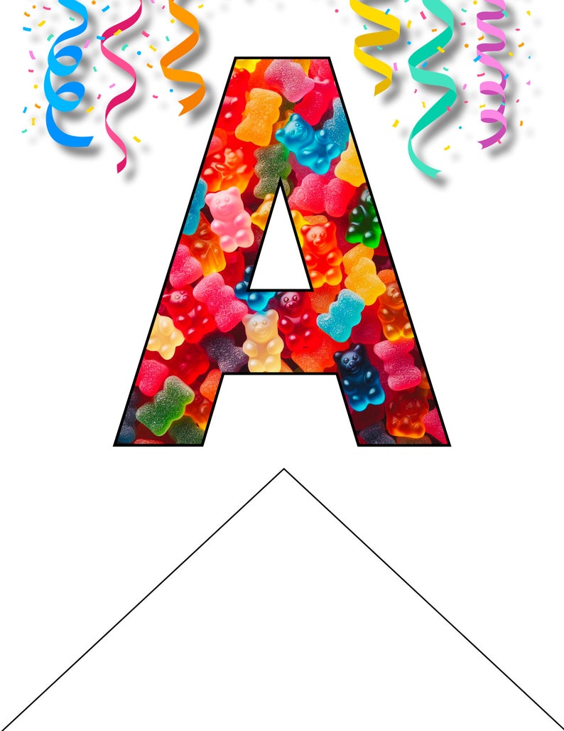 Gummy Bear Happy Birthday Banner: Printable Party Decoration (PDF) - Etsy
