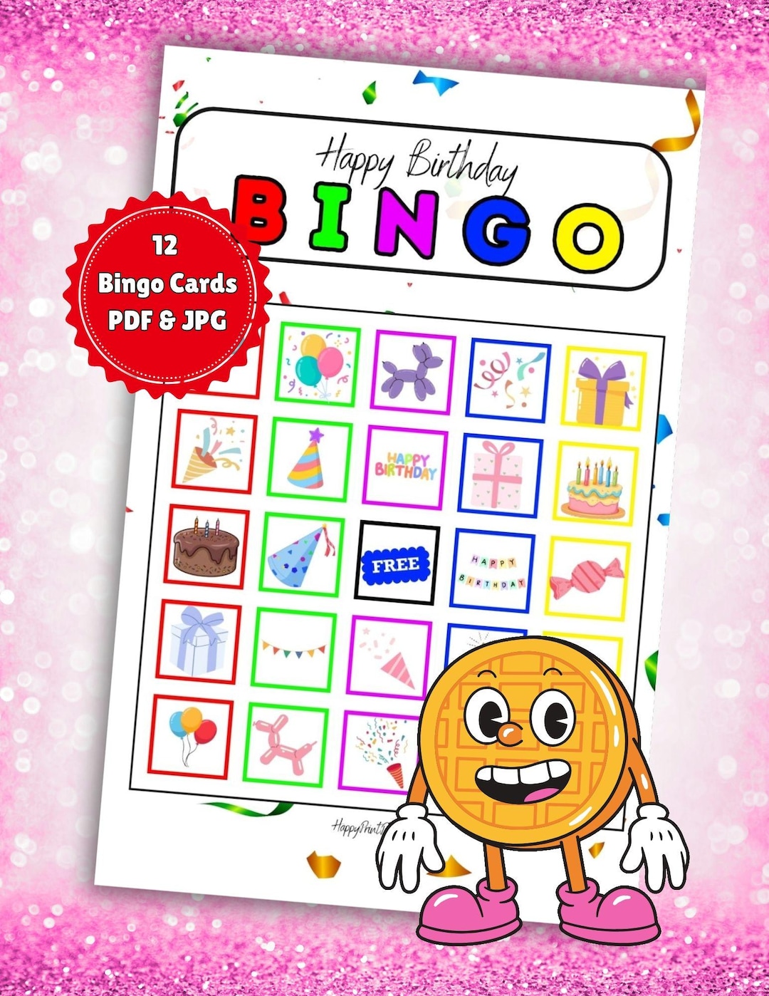 Happy Birthday Bingo Game – Printable Party Activity - PDF and JPG - Etsy