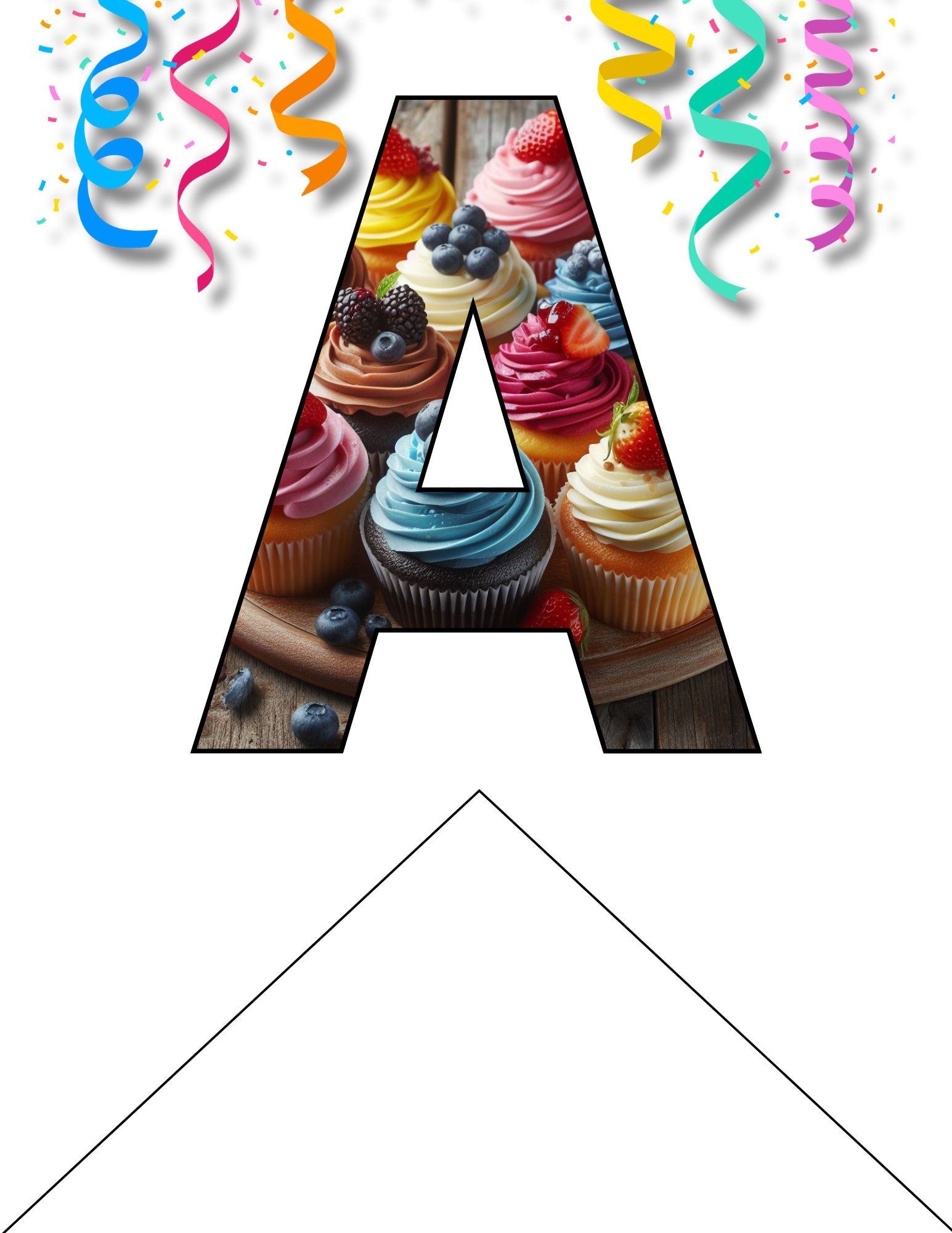 Birthday Banner-cupcake Theme-party Decor-pdf Download Printable ...