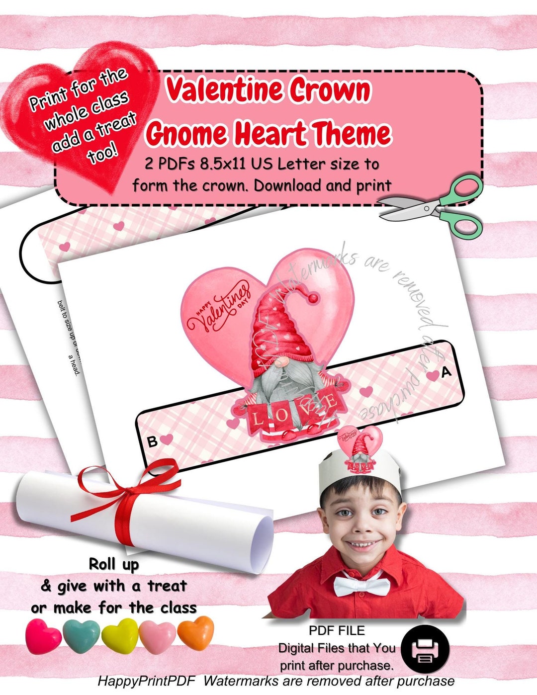 Valentine Crown Gnome Theme, Crown for Valentines, Pass Out in the ...