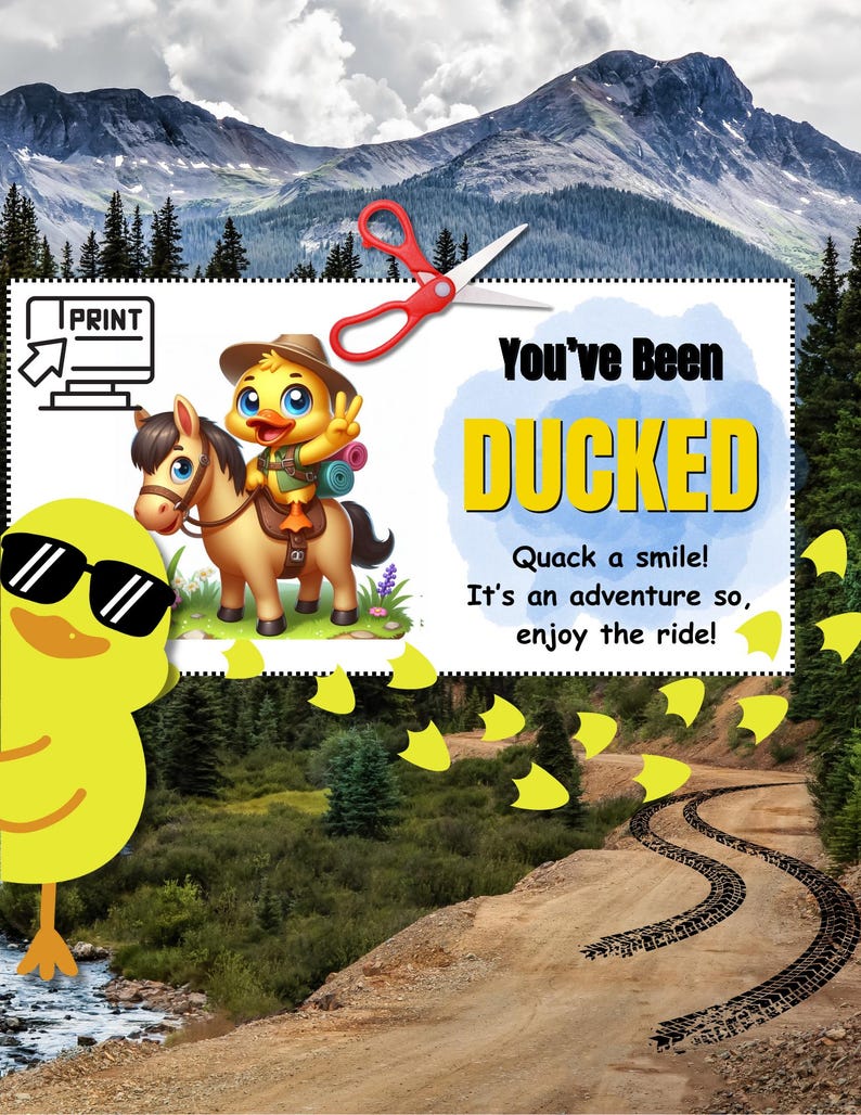 You've Been Ducked Cards - Peace Rider Theme - PDF Download - Etsy