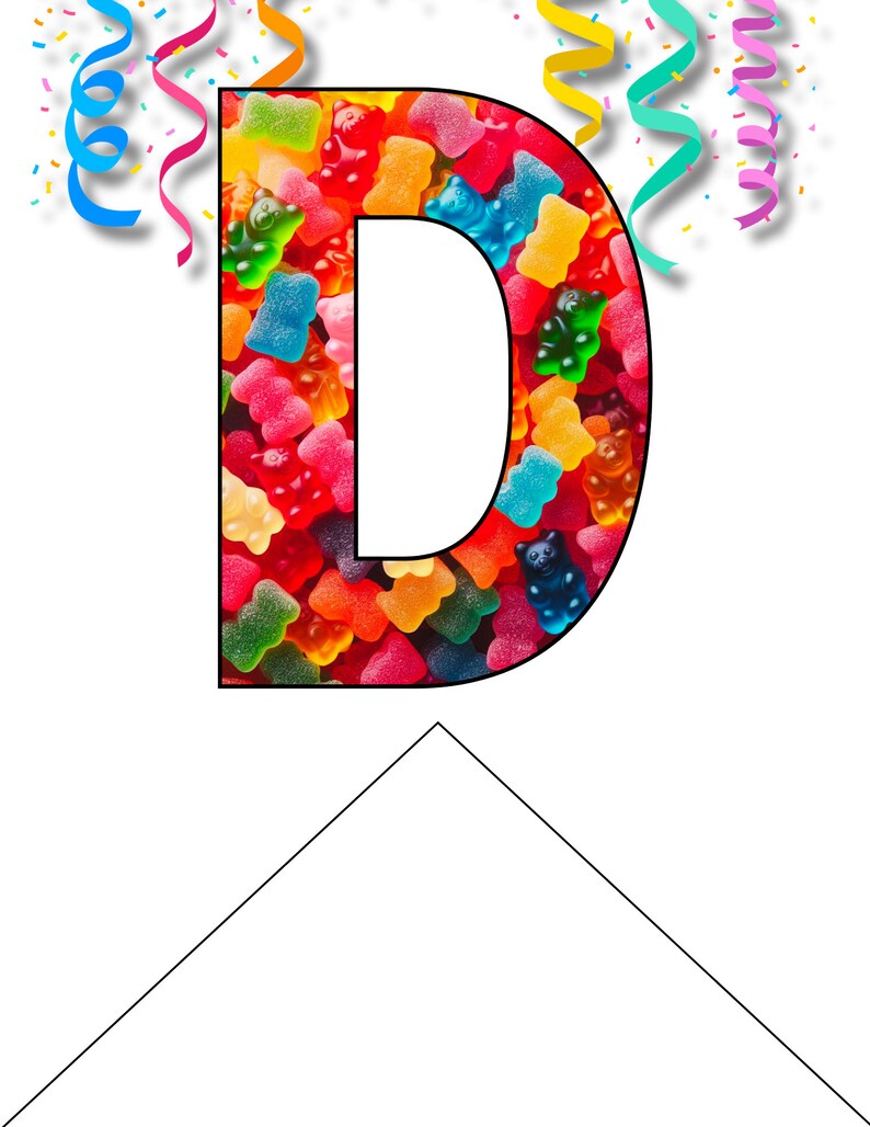 Gummy Bear Happy Birthday Banner: Printable Party Decoration (PDF) - Etsy