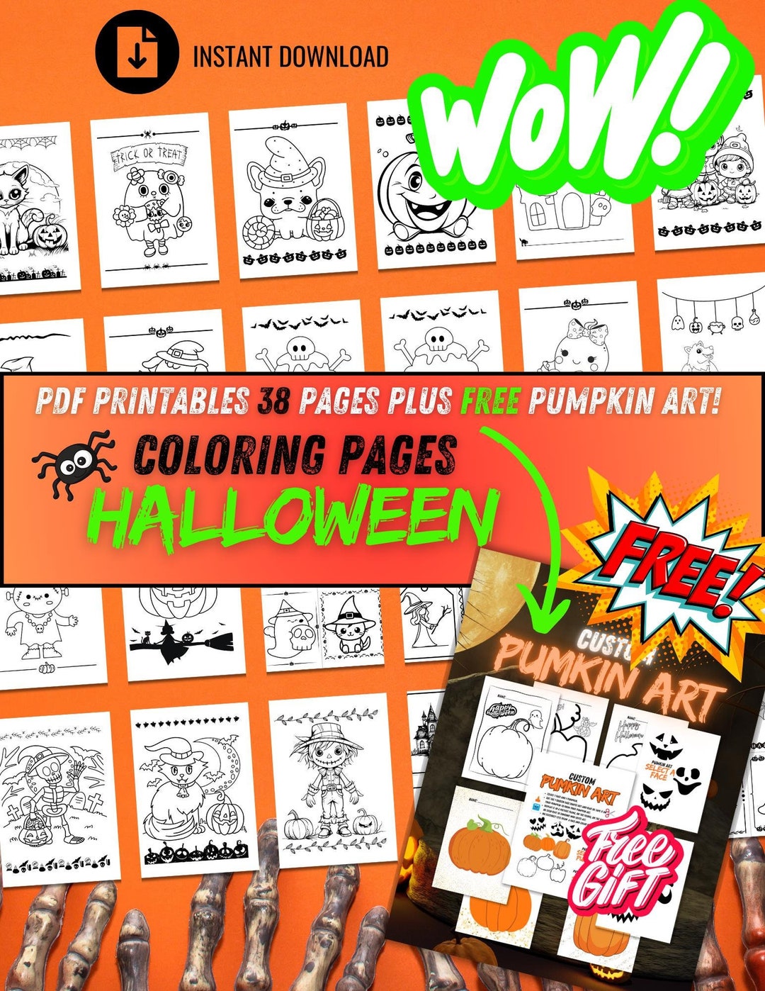 Halloween Coloring Pages-47 Printable Designs - Pumpkin Art-pdf ...
