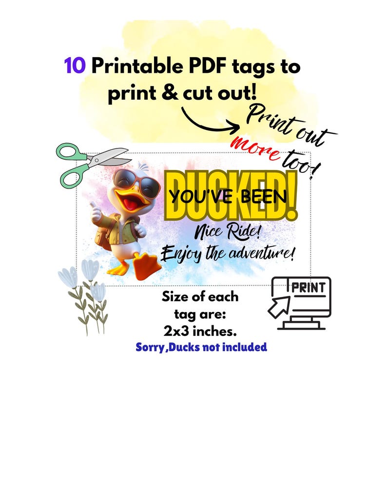 You've Been Ducked Cards: Nice Ride Theme - Printable PDF - Etsy
