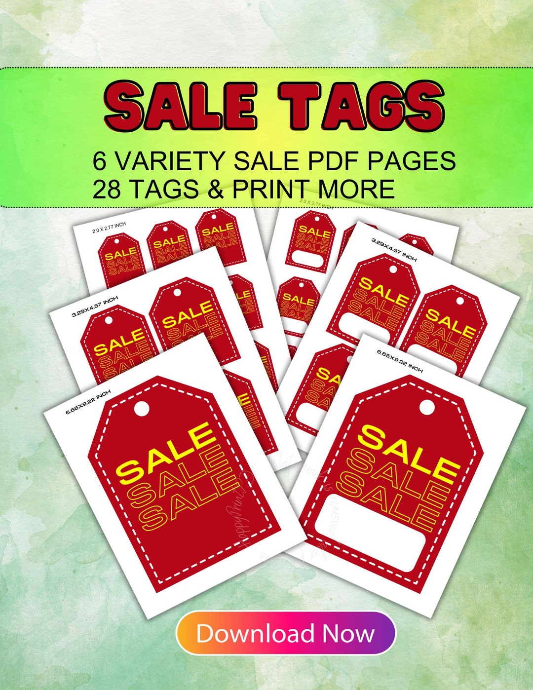 Sale Sale Sale Tags Printable PDF Download, Events Venders Baazaars ...