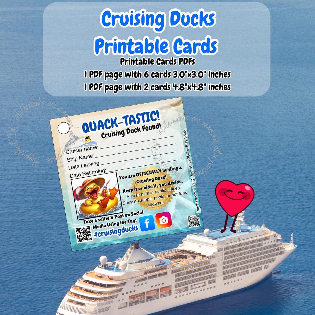 Cruising Ducks Printable Cards Laughy Duck Official Theme, Yellow Duck ...