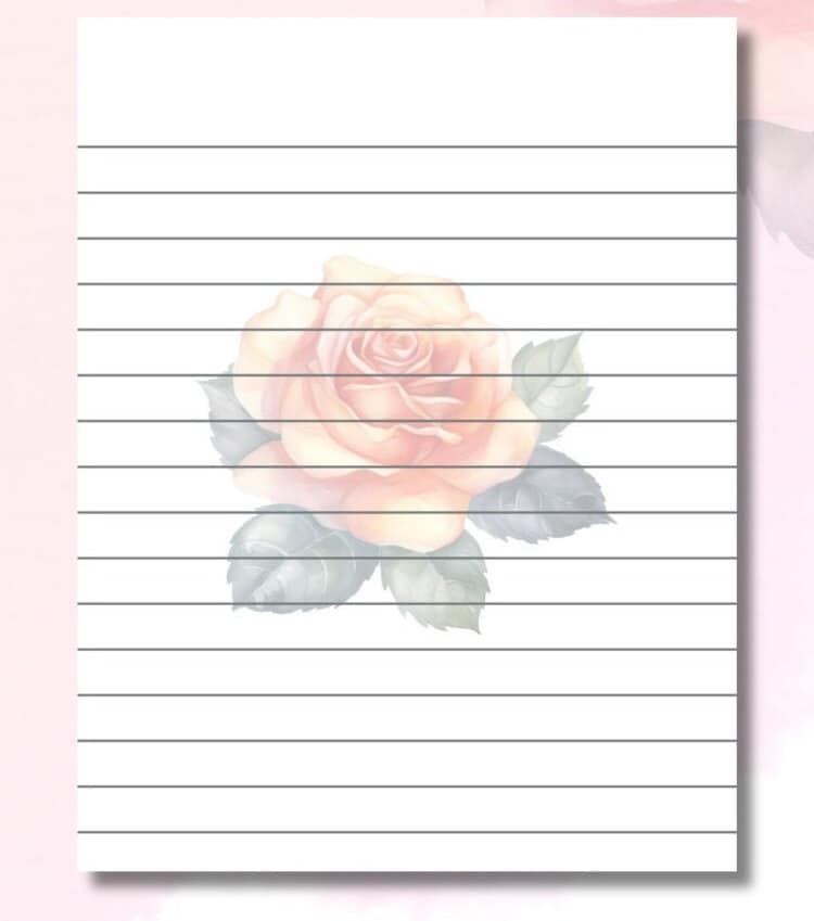 Stationery Peachy Roses Themed Digital Paper Printable PDF, 8.5x11inch ...