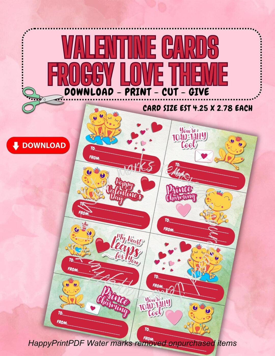 Valentine Cards Froggy Love Theme, Frog Cards, Hoppy Frog, Card Happy ...