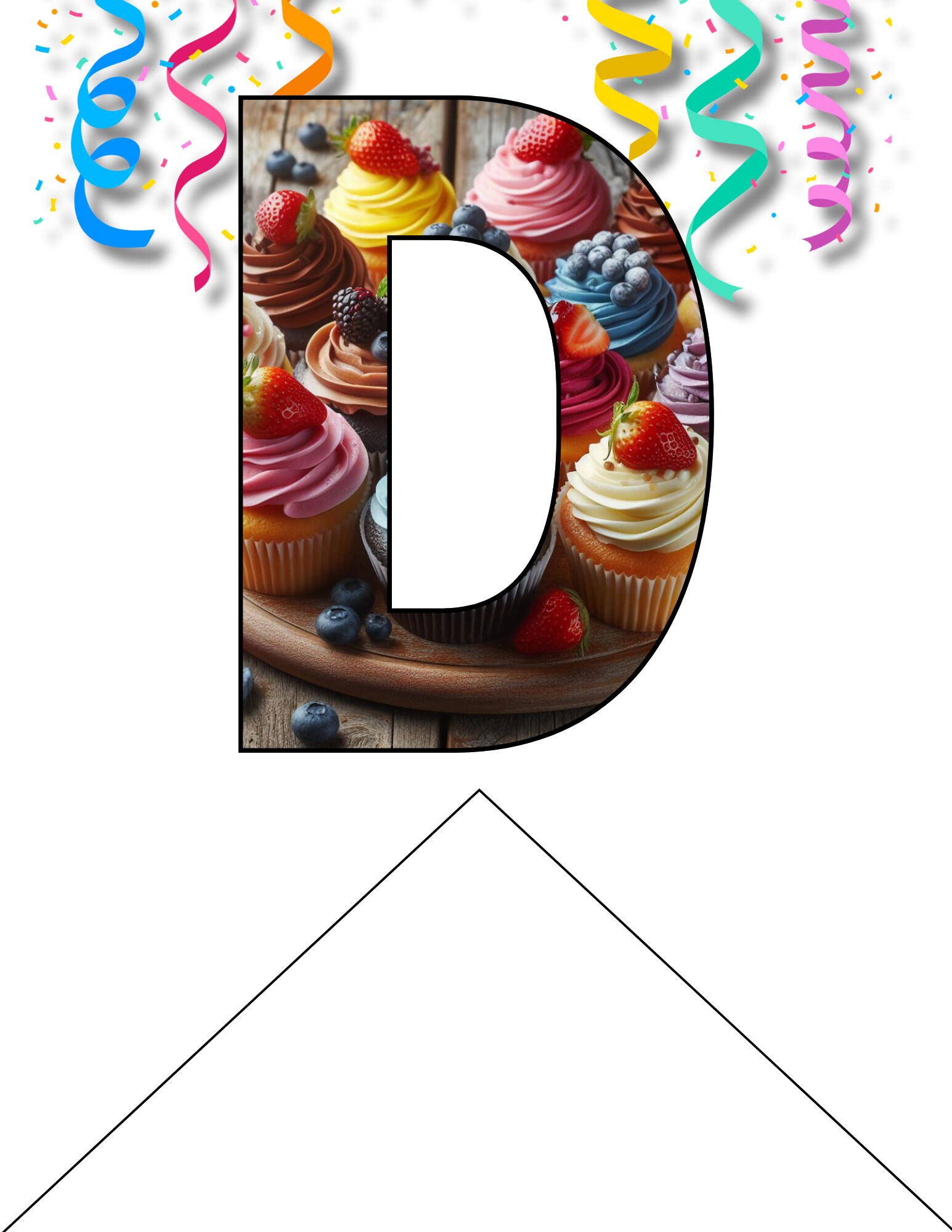 Birthday Banner-cupcake Theme-party Decor-pdf Download Printable ...