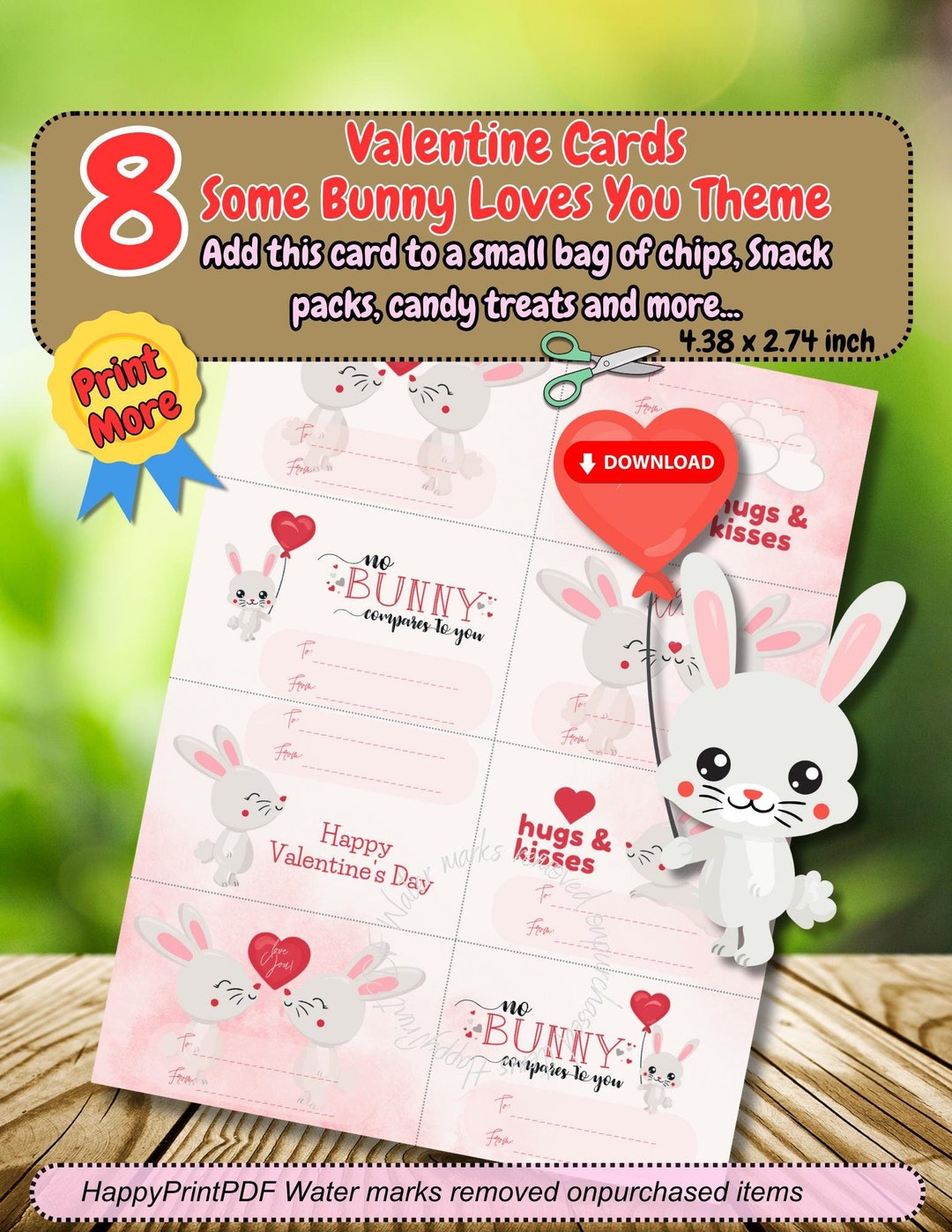 Valentine Cards Some Bunny Loves You Theme, Kids Valentine Cards ...
