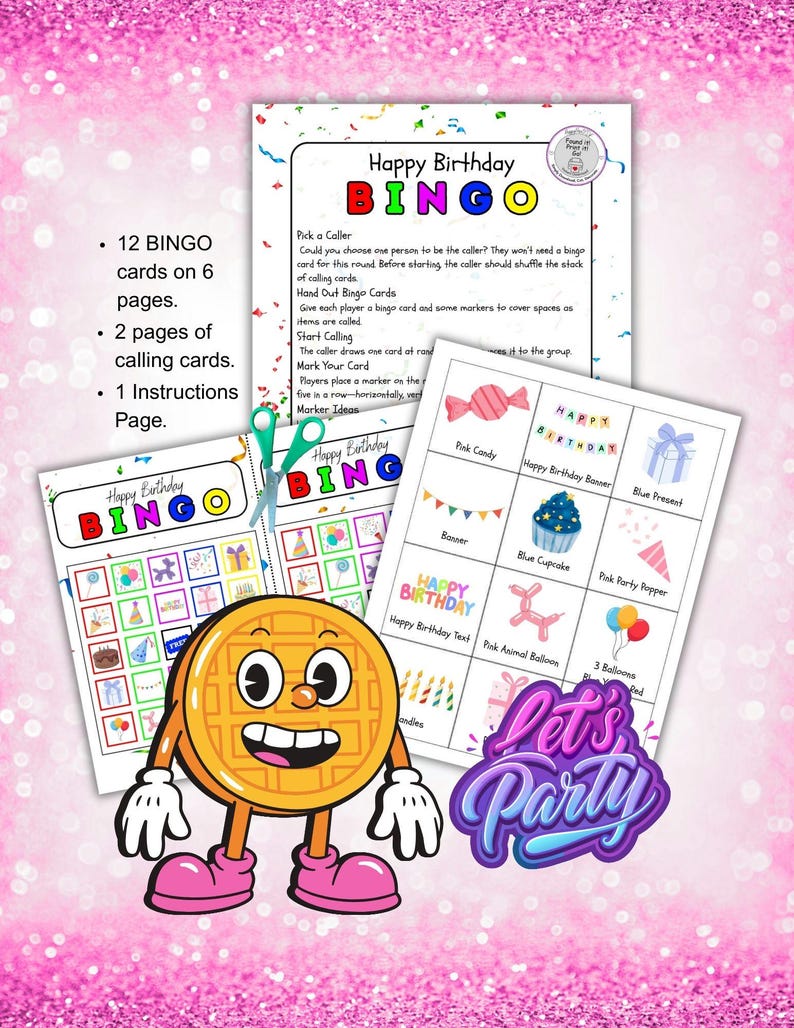 Happy Birthday Bingo Game – Printable Party Activity - PDF and JPG - Etsy