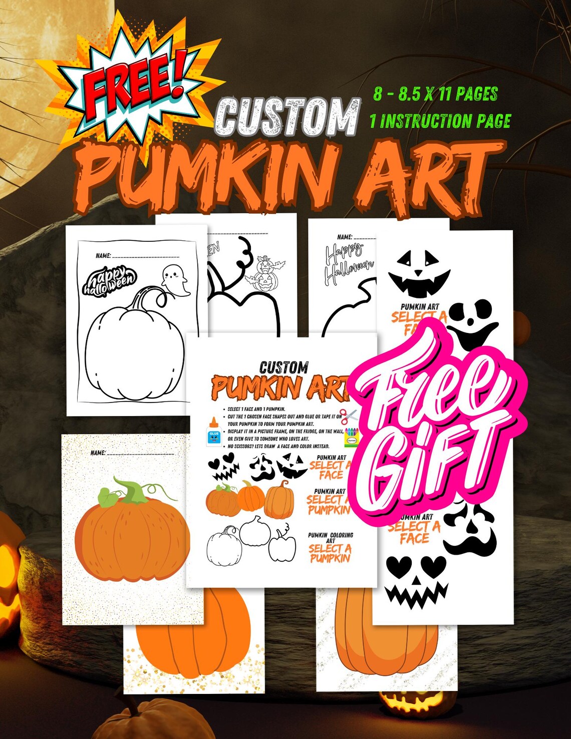 Halloween Coloring Pages-47 Printable Designs + Pumpkin Art-pdf ...