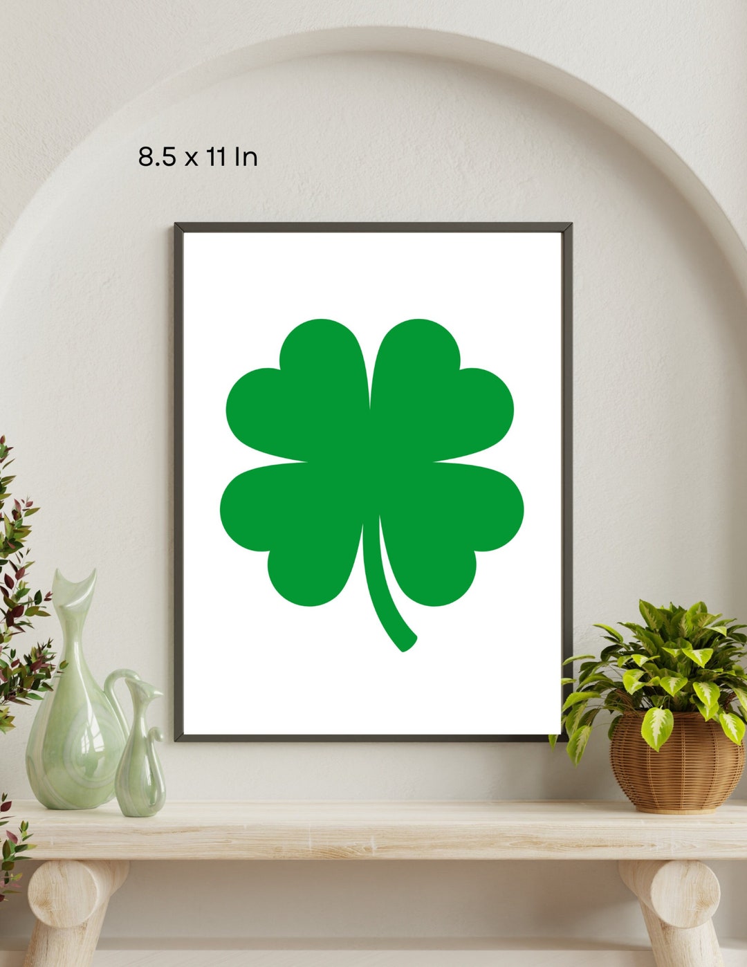 Four Leaf Clover Shamrock, Printable PDF, St Patricks Day, Four Leaf ...