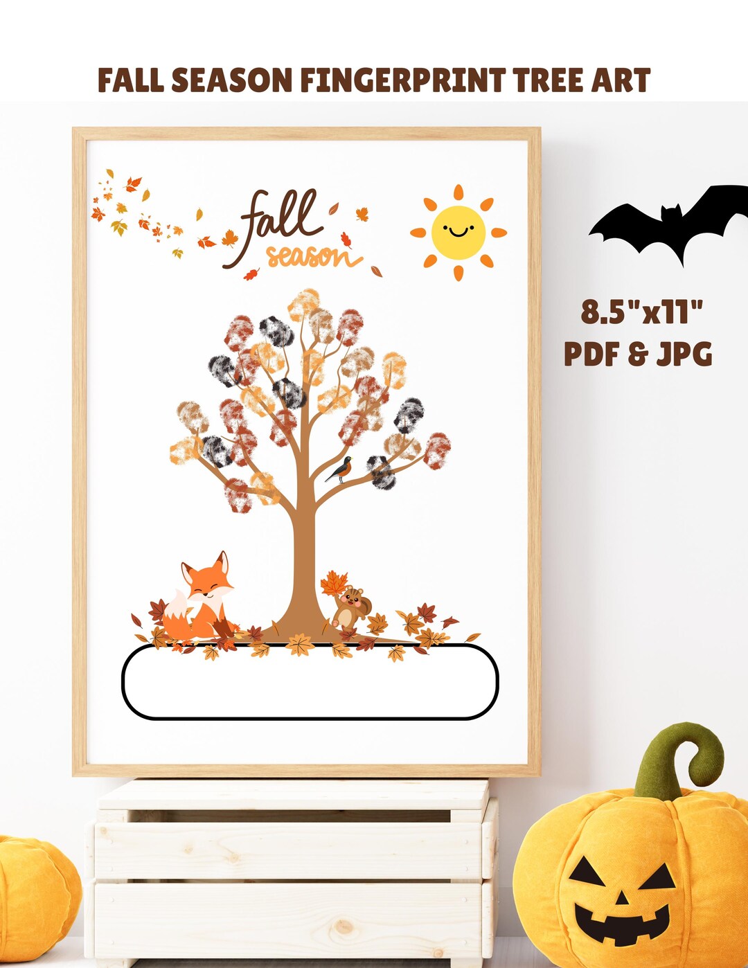 Fingerprint Tree-diy Keepsake Art for Kids and Families-pdf and JPG ...