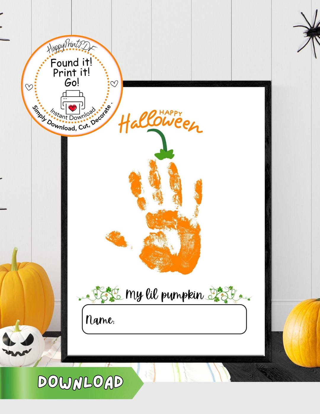 My Little Pumpkin Handprint Craft-halloween Art, Teacher, Classrooms ...
