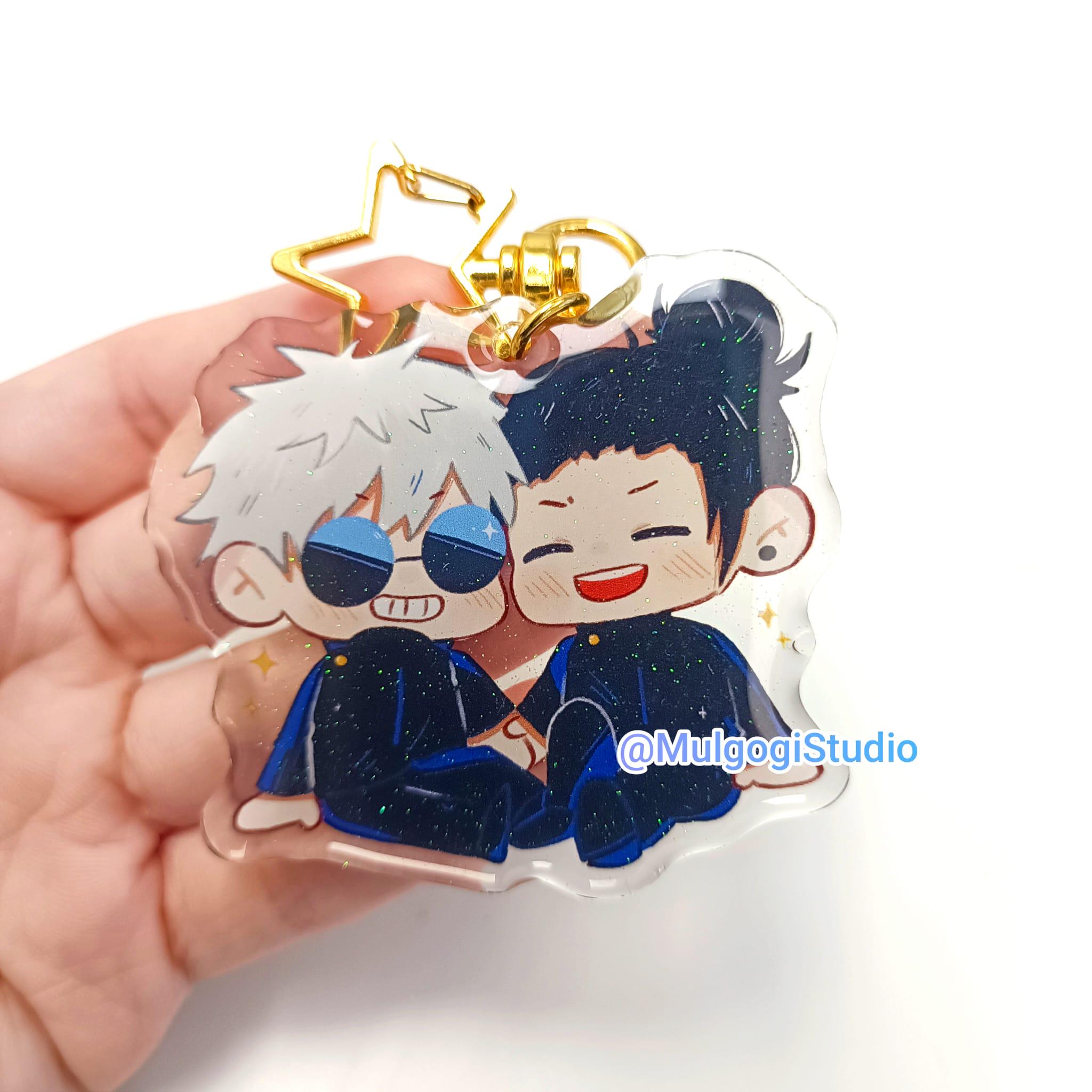 Gojo Geto Satosugu Jujutsu Kaisen Keychain | Glitter Acrylic Keychain ...