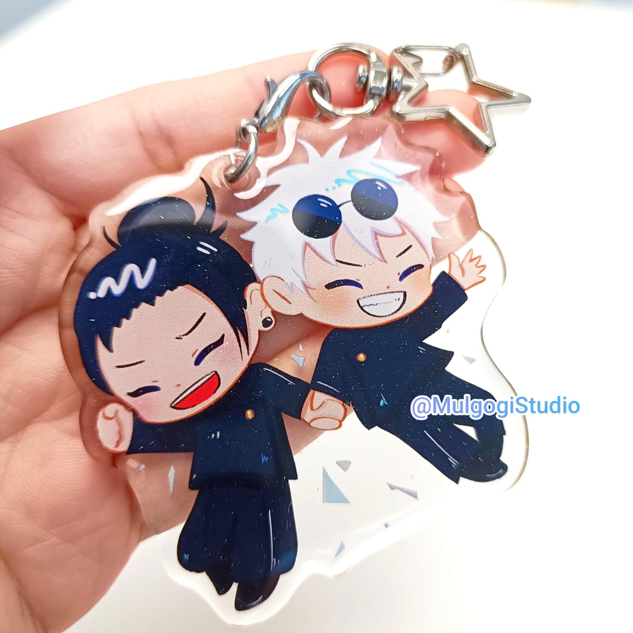 Gojo Geto Satosugu Jujutsu Kaisen Keychain | Glitter Acrylic Keychain ...
