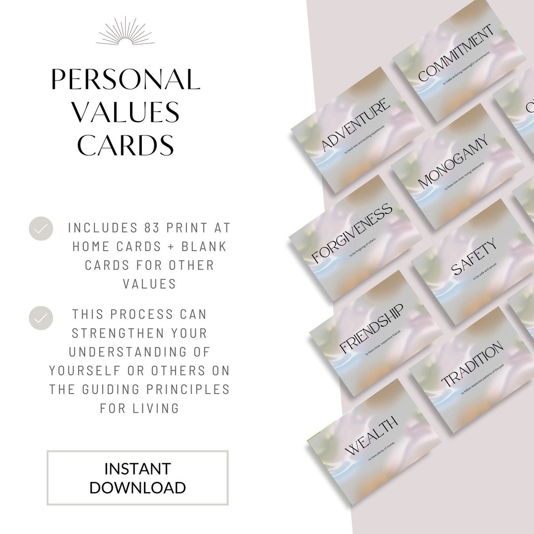 Core Values Cards & Exercise ACT NEW DESIGNS Align on Values 80 Values ...