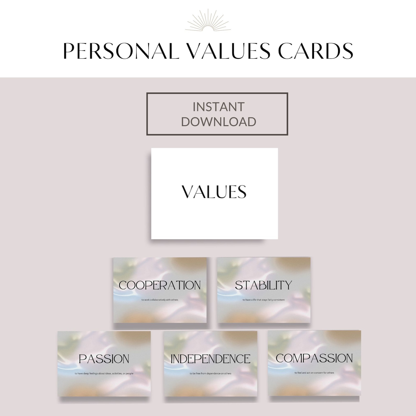 Core Values Cards & Exercise ACT NEW DESIGNS Align on Values 80 Values ...