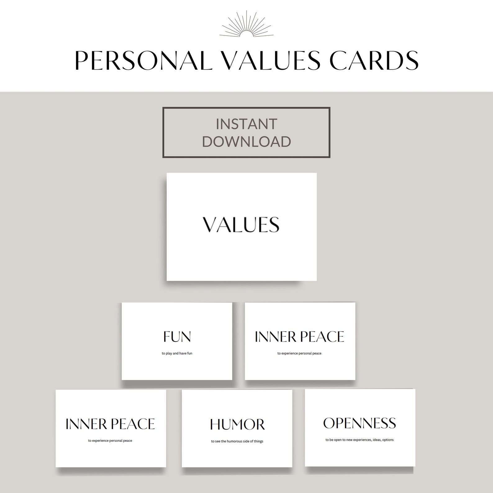 Core Values Cards & Exercise Align on Values 80 Values Print at Home - Etsy