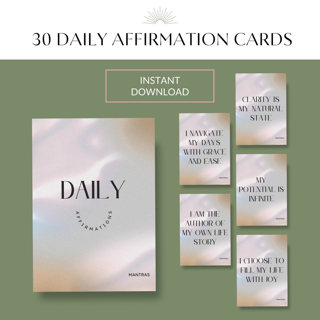 Positive Affirmation Mantra Wellbeing Cards X 30 PRINT AT HOME - Etsy