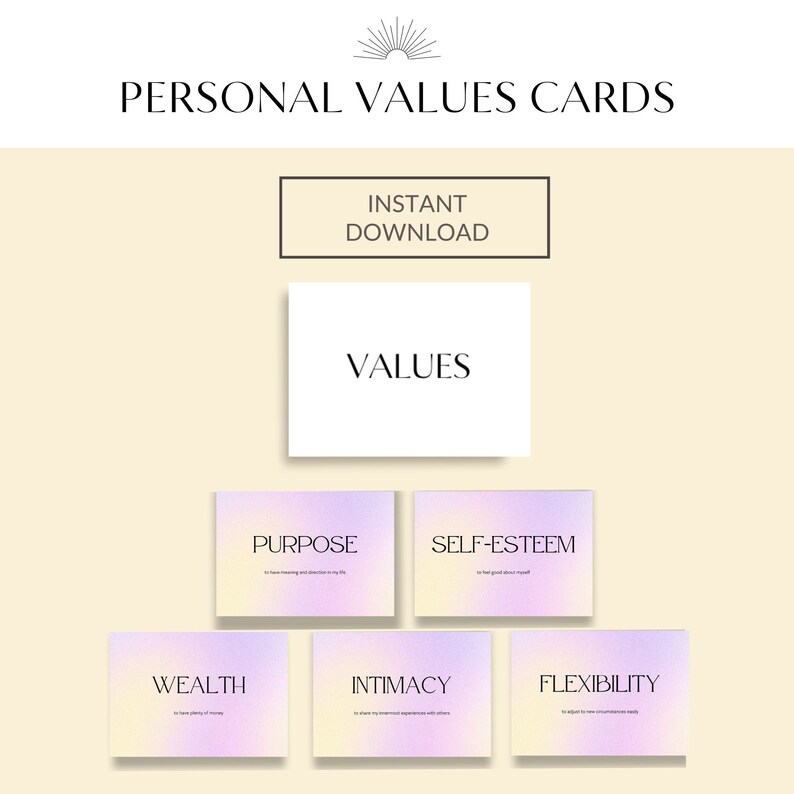 Core Values Cards & Exercise ACT NEW DESIGNS Align on Values 80 Values ...