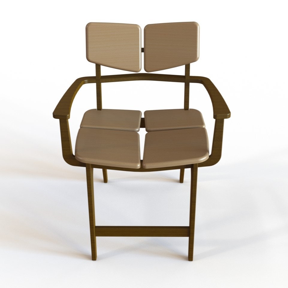 DXF Plans for a CNC Flat-pack Tetra Dining Chair With Armrest (not a ...