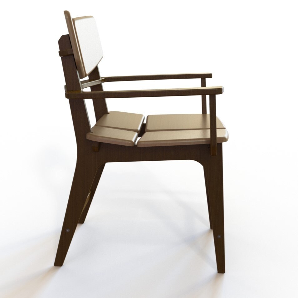 DXF Plans for a CNC Flat-pack Tetra Dining Chair With Armrest (not a ...