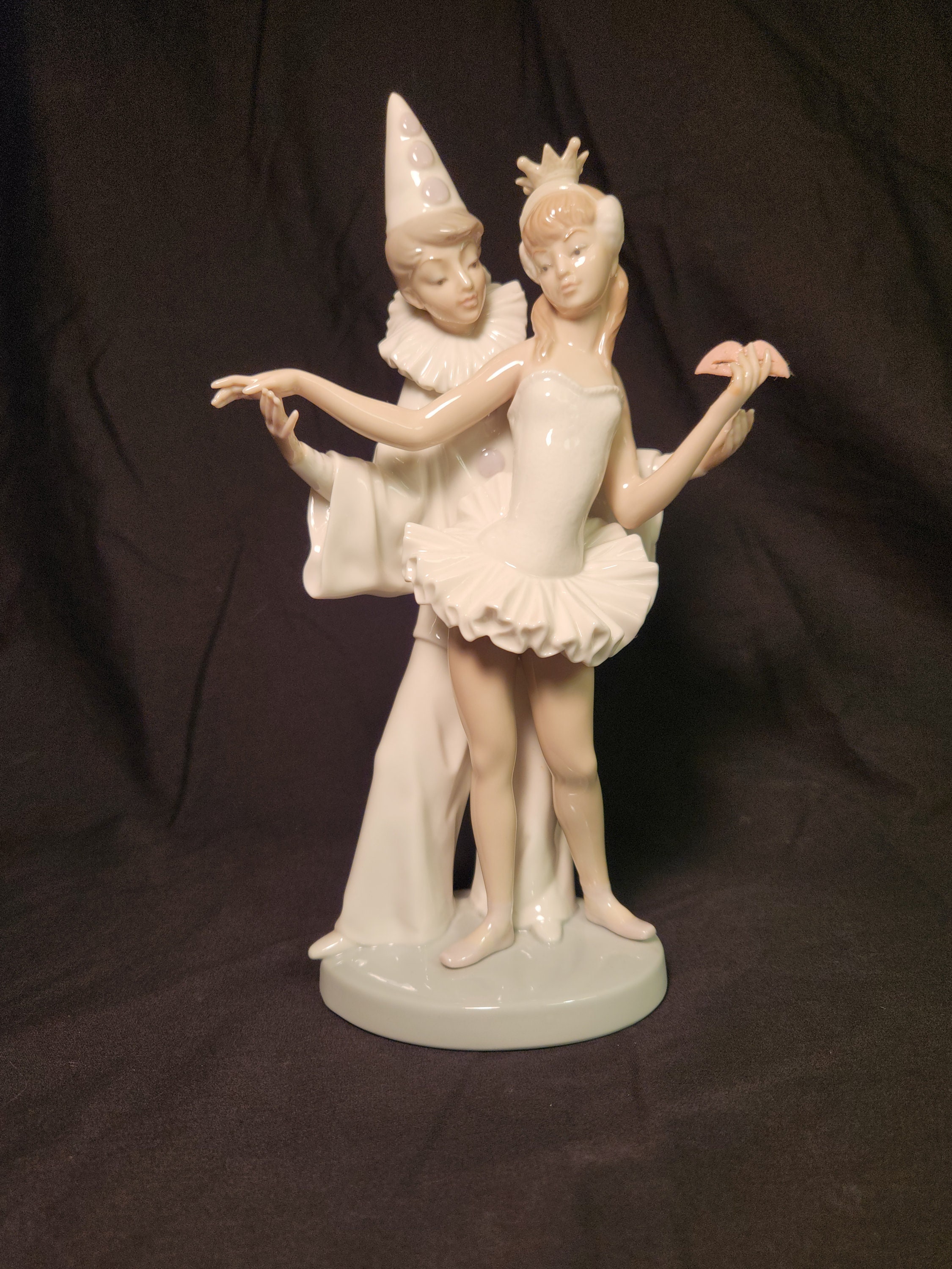 LLADRO 4882 carnival Couple Porcelain Figurine Ballerina and Clown - Etsy