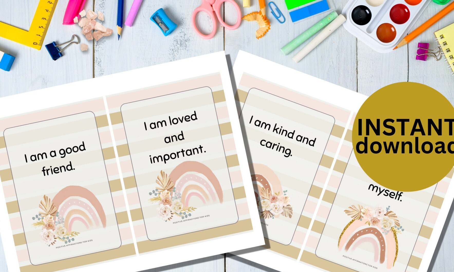 Positive Affirmations for Kids Printable, Affirmation Cards, Positive ...