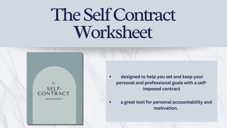 Self Contract Worksheet Template, Done for You Life Coaching Worksheets ...
